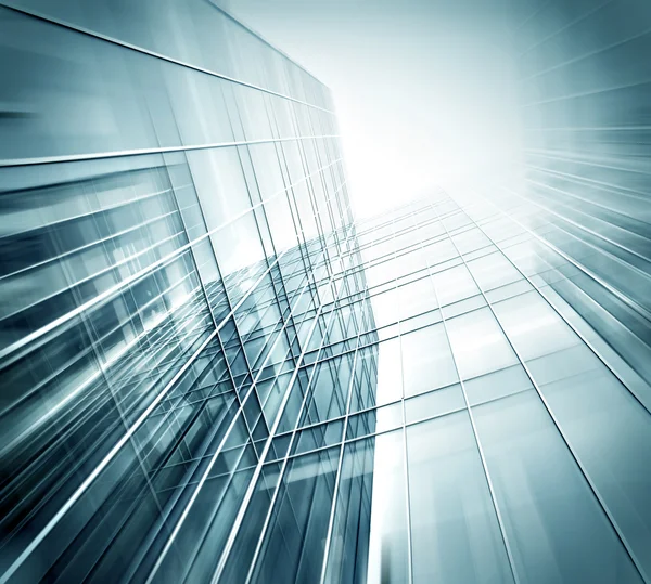 Panoramic and prospective wide angle view to steel light blue ...