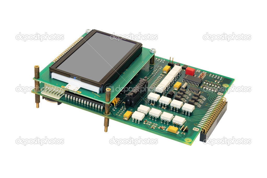 Electronic circuit board with display. Stock Photo by ©ekipaj 23470572