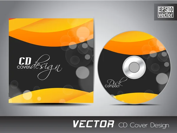 CD cover presentation design template with copy space and wave effect ...
