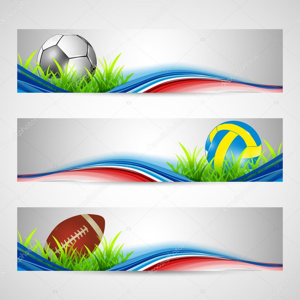 Sports website headers or banners. EPS 10. — Stock Vector ...