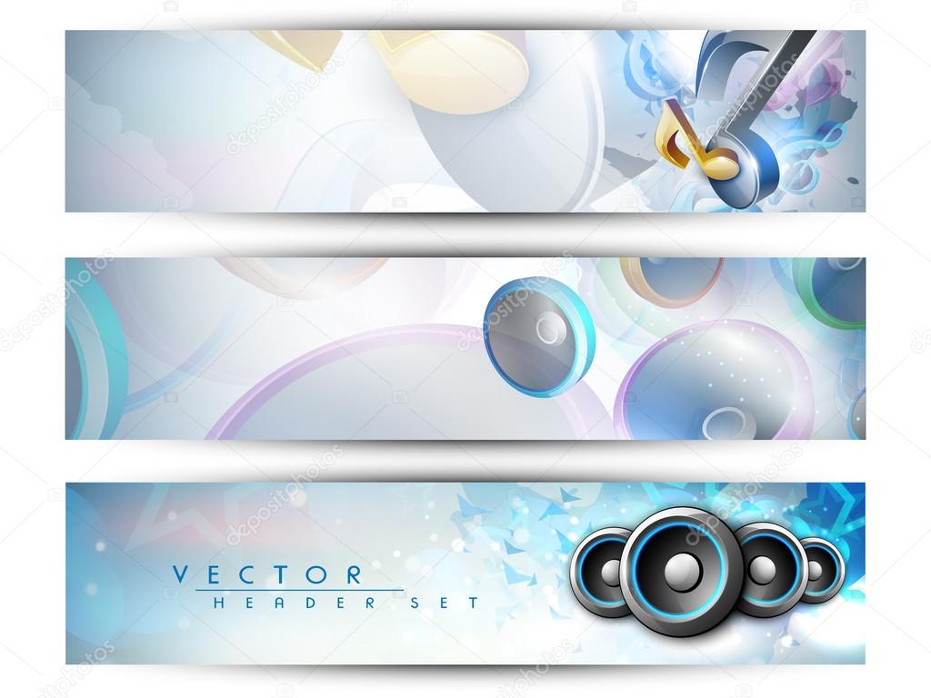 Musical website header or banner set. EPS 10. Stock Vector Image by ...