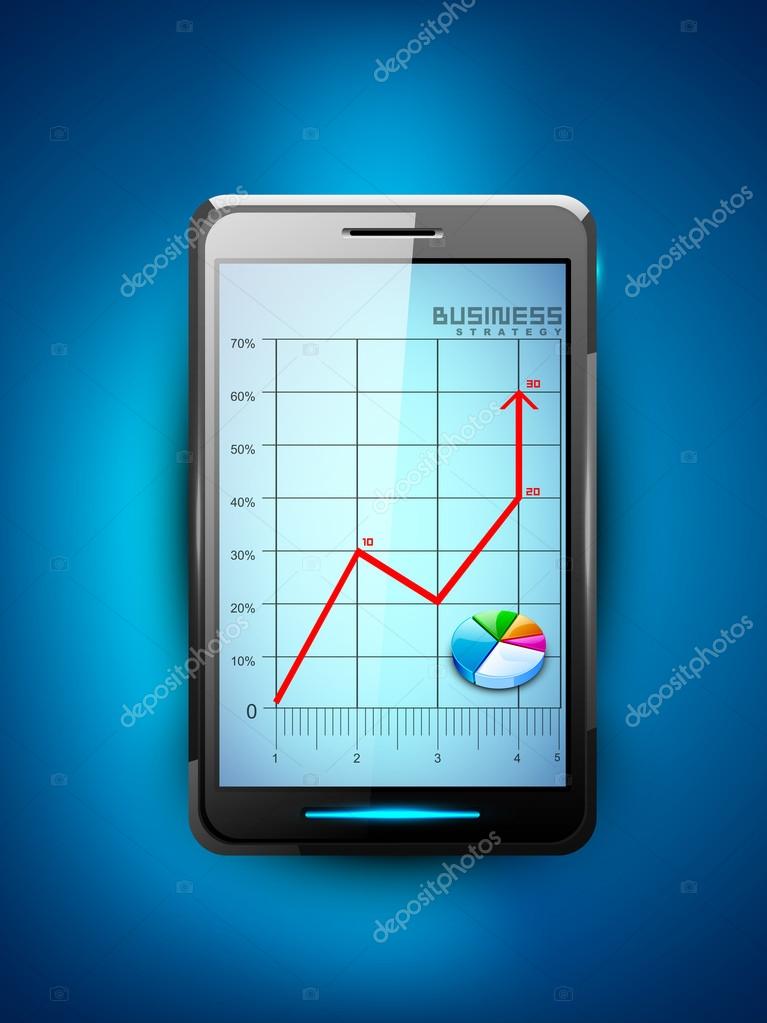 Abstract 3D statistics background, Business concept on a smart m Stock ...