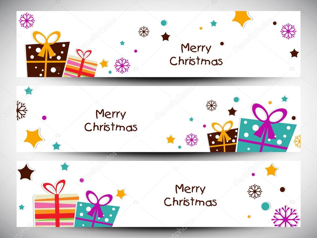 Merry Christmas website header or banner set. EPS 10. Stock Vector ...