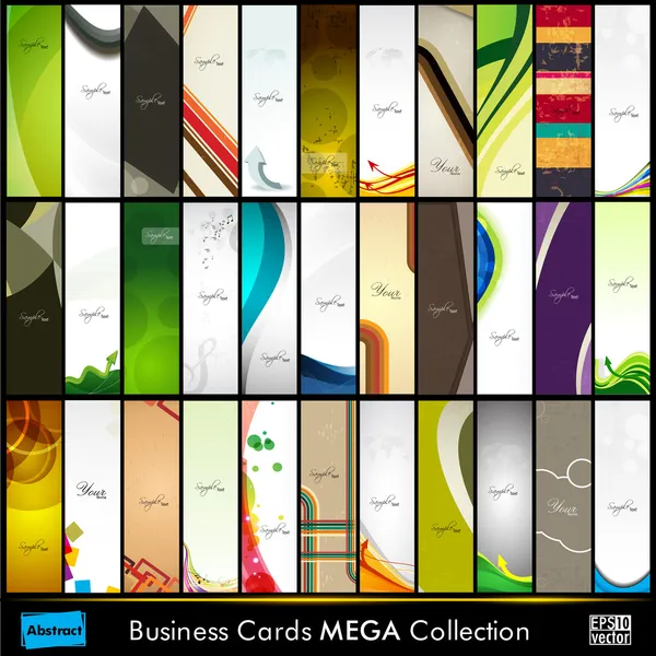 Mega Collection Abstract Vector Retro Business Cards set in vari ...