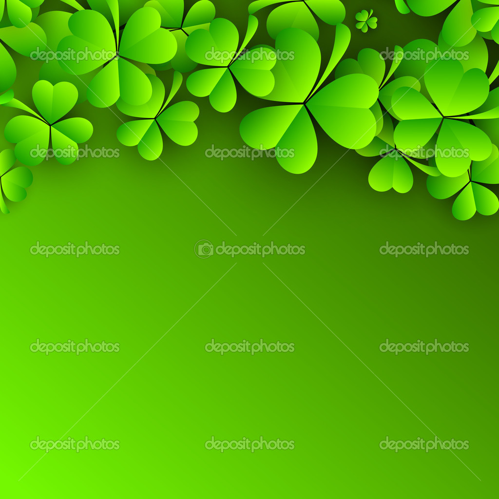Irish four leaf lucky clovers background for Happy St. Patrick's Stock ...