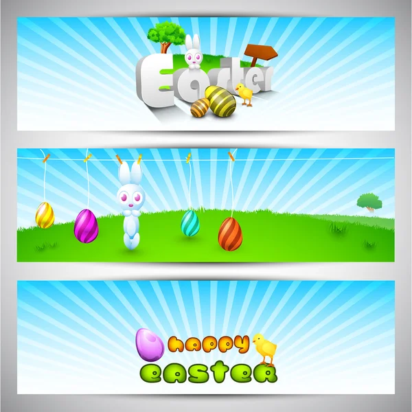 Website header or banner set for Happy Easter. — Stock Vector ...
