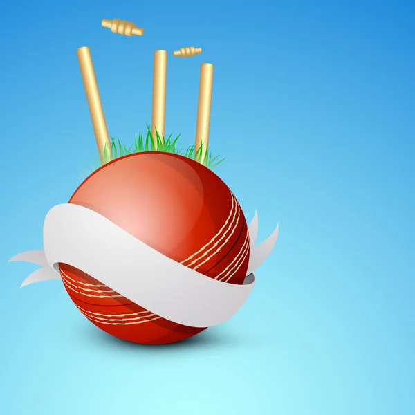 Abstract sports concept with cricket ball on wicket stumps. — Stock ...