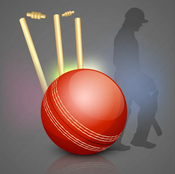 Abstract sports concept with cricket ball on wicket stumps. — Stock ...