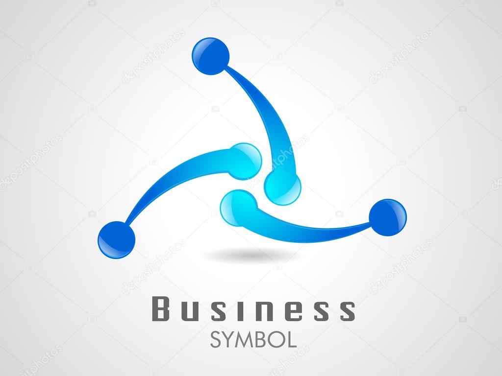 Blue corporate icon or business symbol on grey background, logo Stock ...