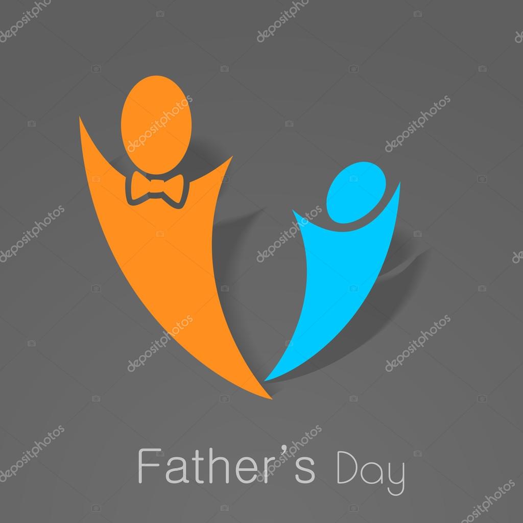 Happy Fathers Day concept with symbol of father and son on dark — Stock ...