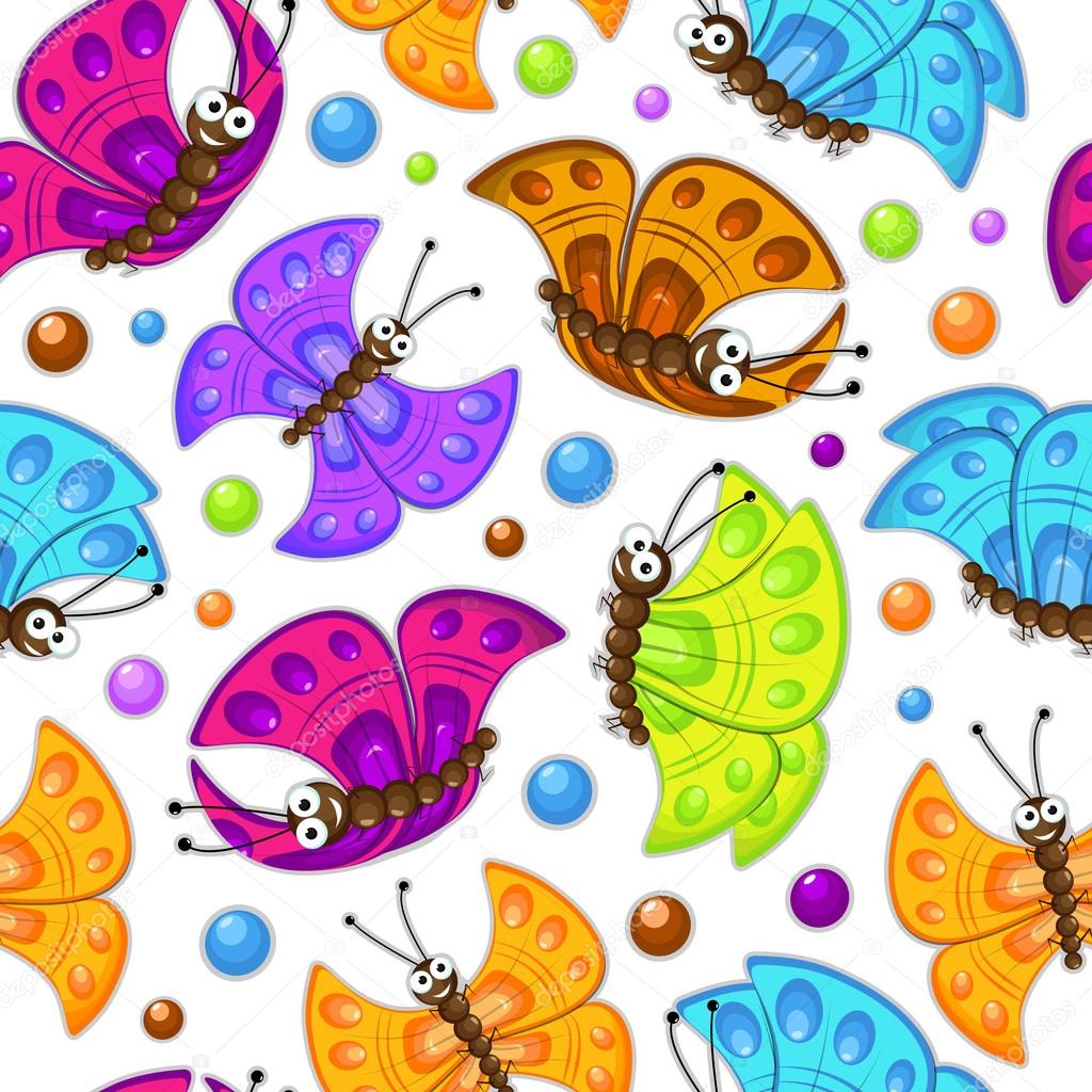 Seamless pattern with colorful butterflies. Stock Vector Image by ...