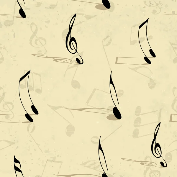 Musical notes with seamless pattern. Stock Vector Image by ...