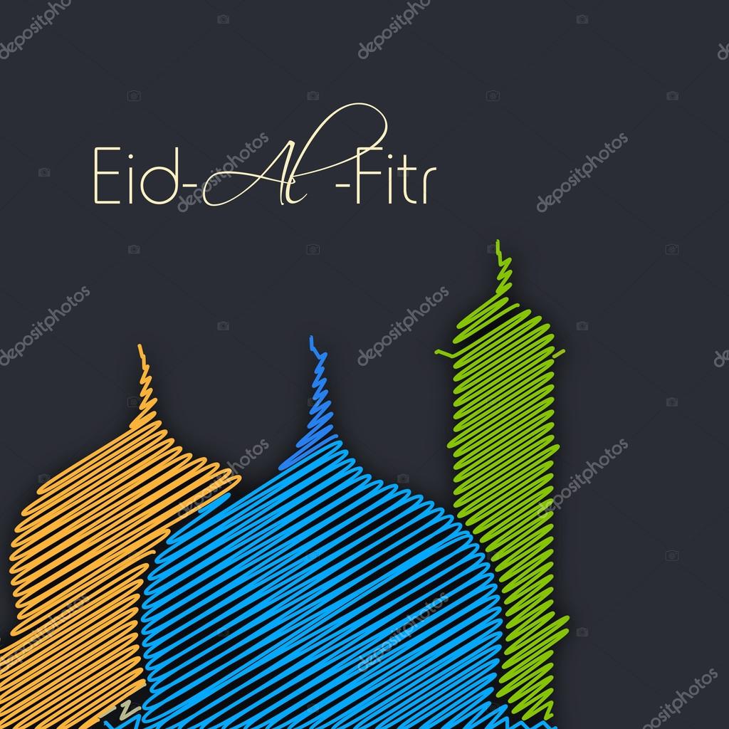 Muslim community festival Eid Mubarak background. — Stock Vector ...