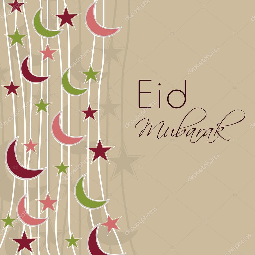 Muslim community festival Eid Mubarak background. Stock Vector Image by ...