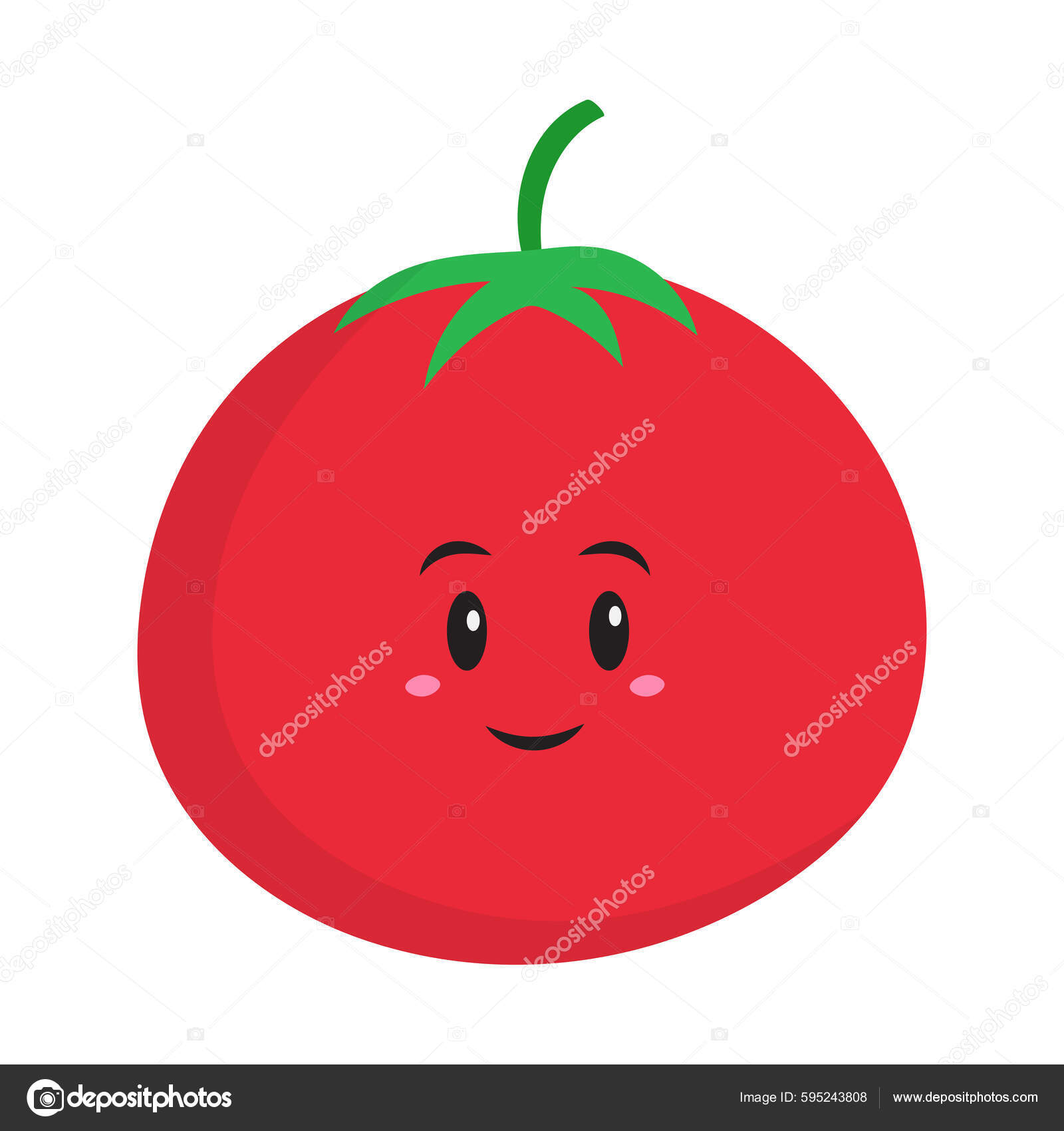 Smiley Tomato Cartoon Flat Style Vector de stock por ©alliesinteract ...