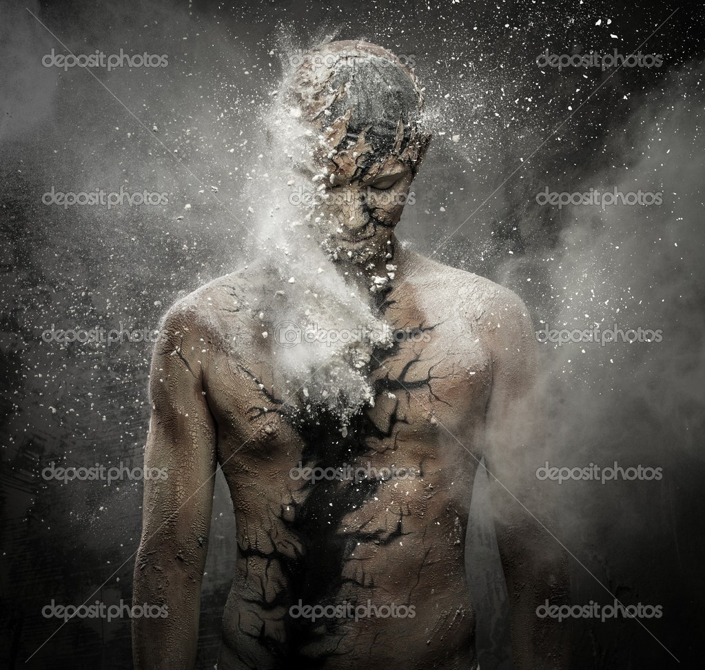 Man with conceptual spiritual body art Stock Photo by ©nejron 32415831