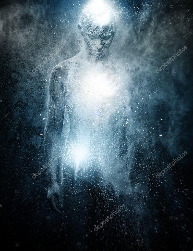 Man with conceptual spiritual body art — Stock Photo © nejron #36571599