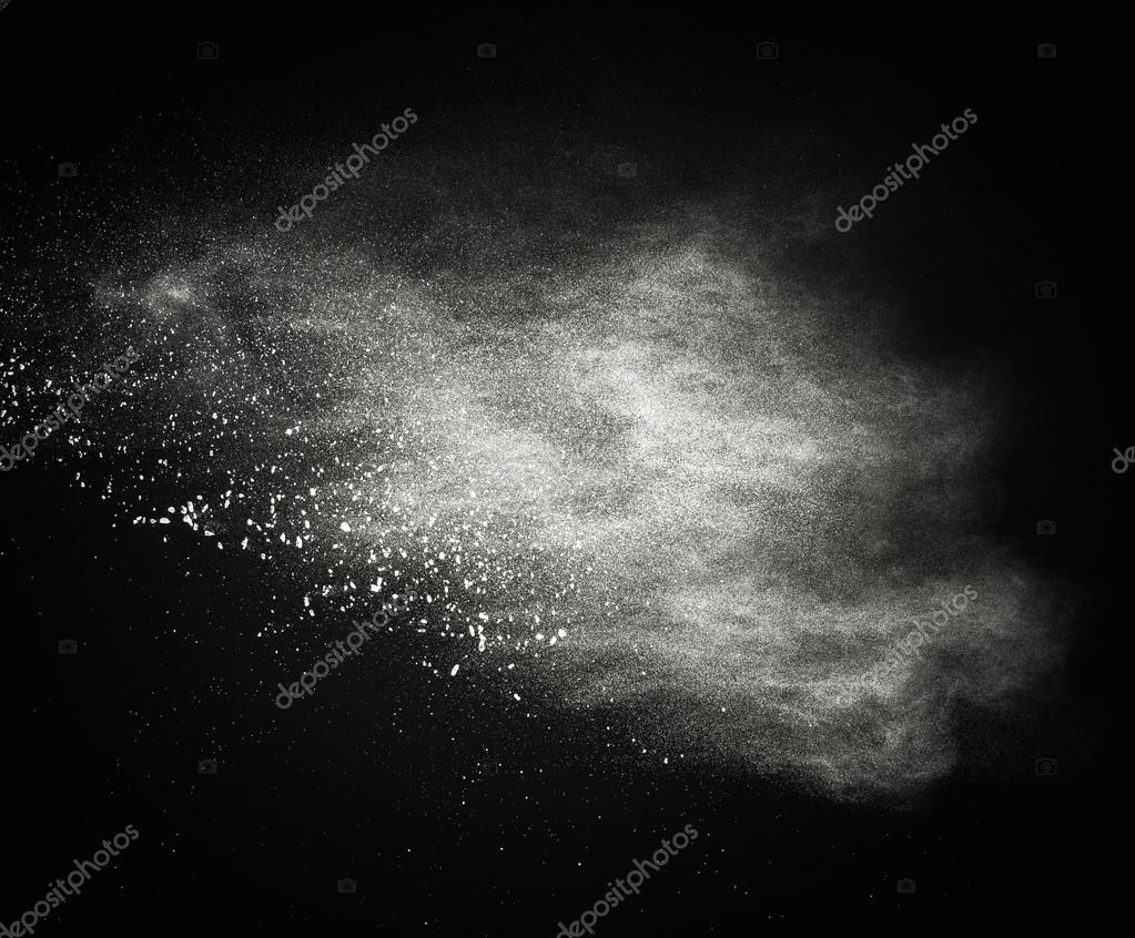 White powder exploding isolated on black Stock Photo by ©nejron 49626053