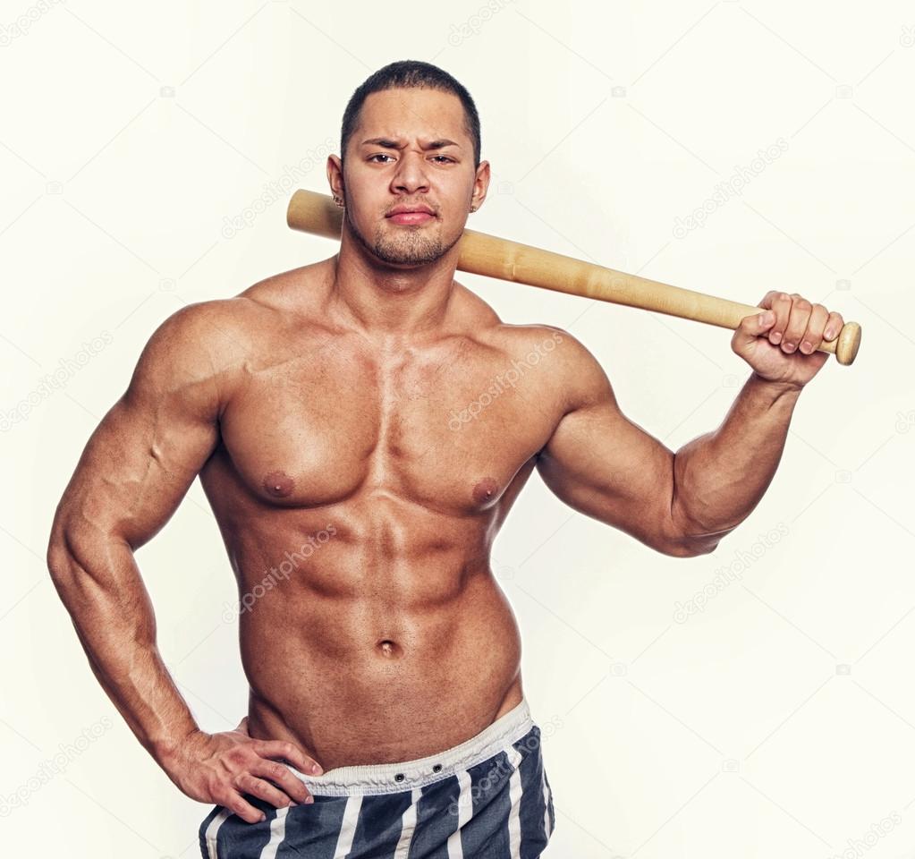 Man with baseball bat — Stock Photo © fxquadro #43740571