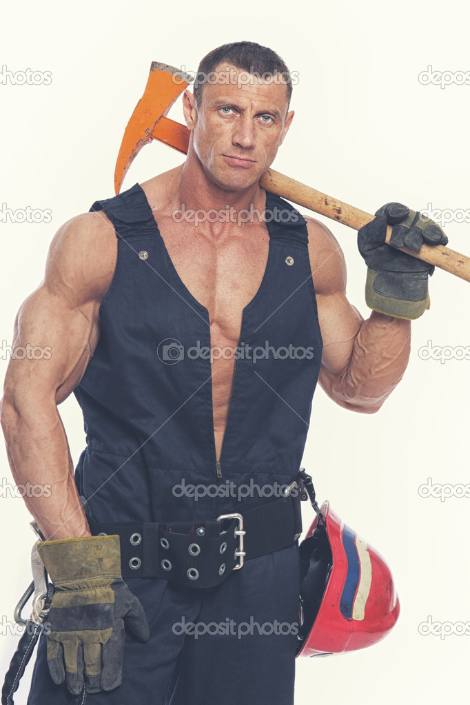 Muscle fireman — Stock Photo © fxquadro #43742955