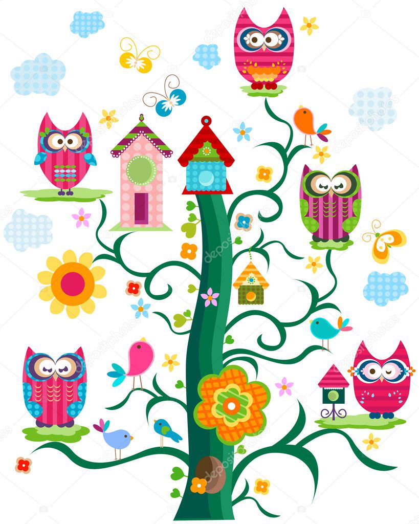 Birds tree Stock Illustration by ©dip2000 #18908729