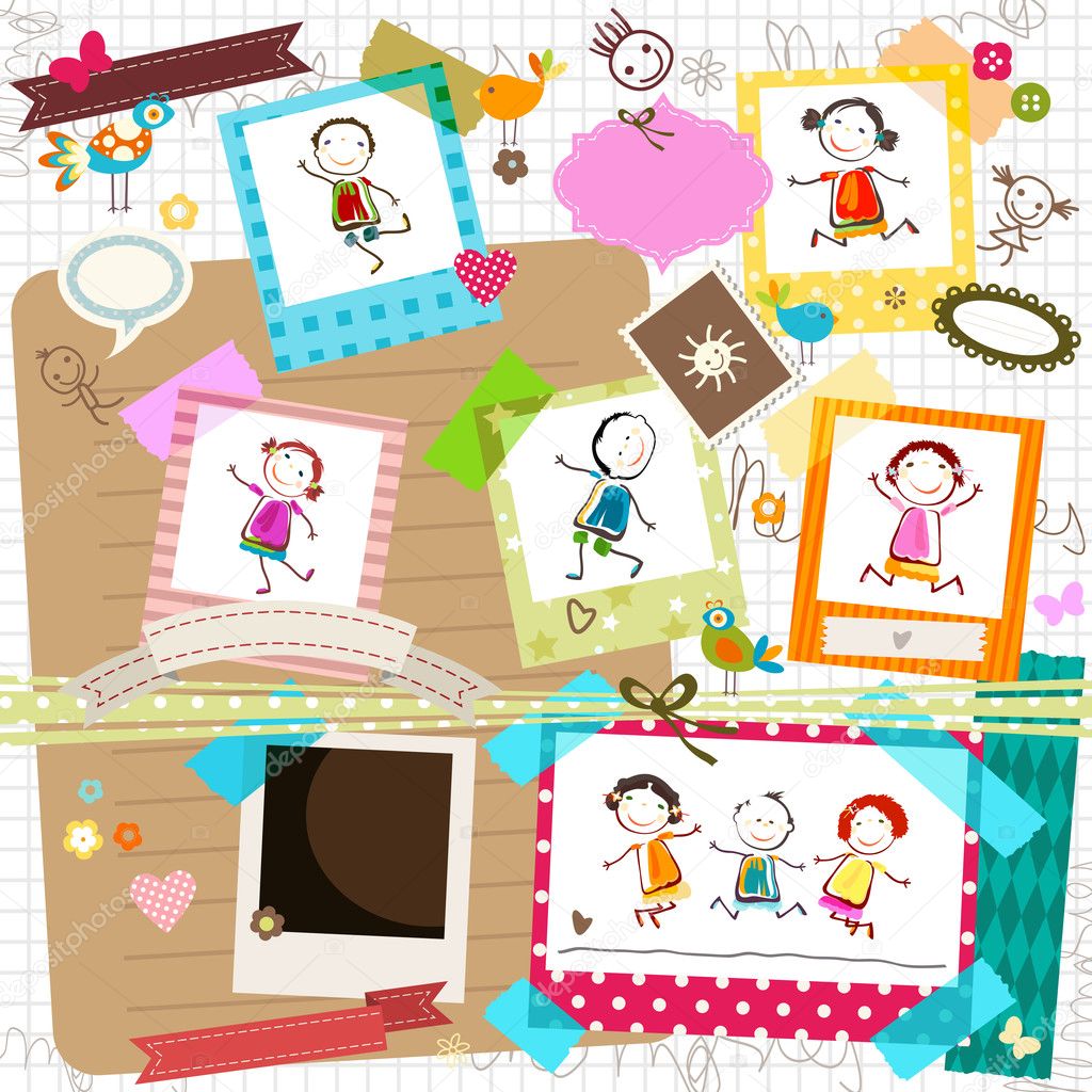 Kids and photo frames — Stock Vector © dip2000 #23347256