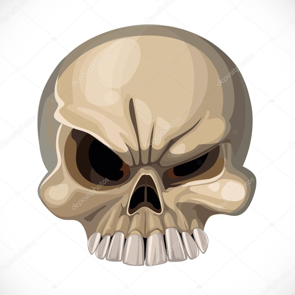 Scary skull isolated on a white background Stock Vector Image by ...
