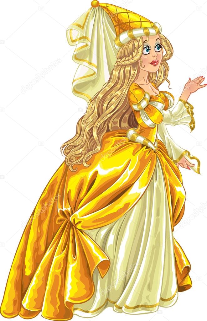Princess in yellow dress Stock Vector Image by ©yadviga #33358505
