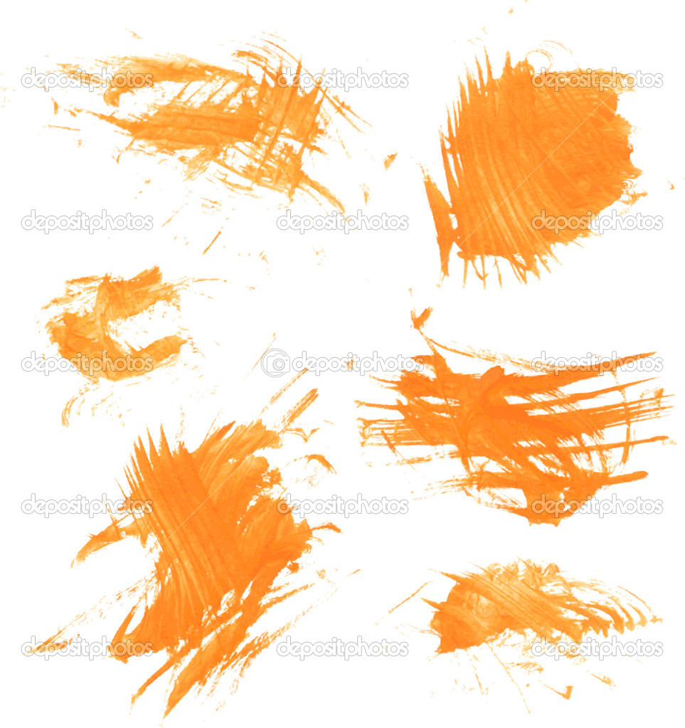 Set texture orange paint smears Stock Vector Image by ©yadviga #39731341
