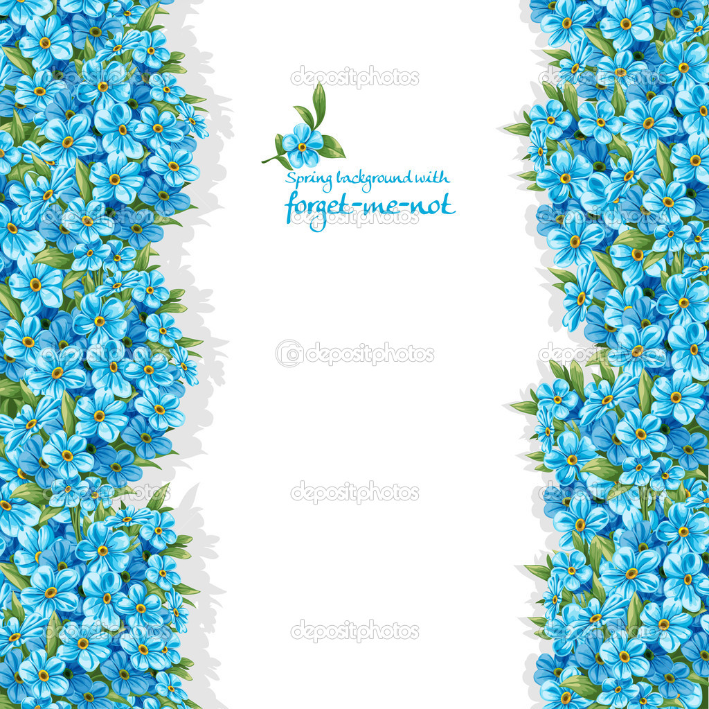 Spring forget-me-not borders Stock Vector Image by ©yadviga #41618875