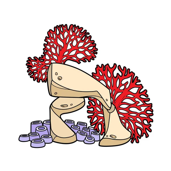 Corals Polyps Growing Stone Color Variation Coloring Page Isolated ...