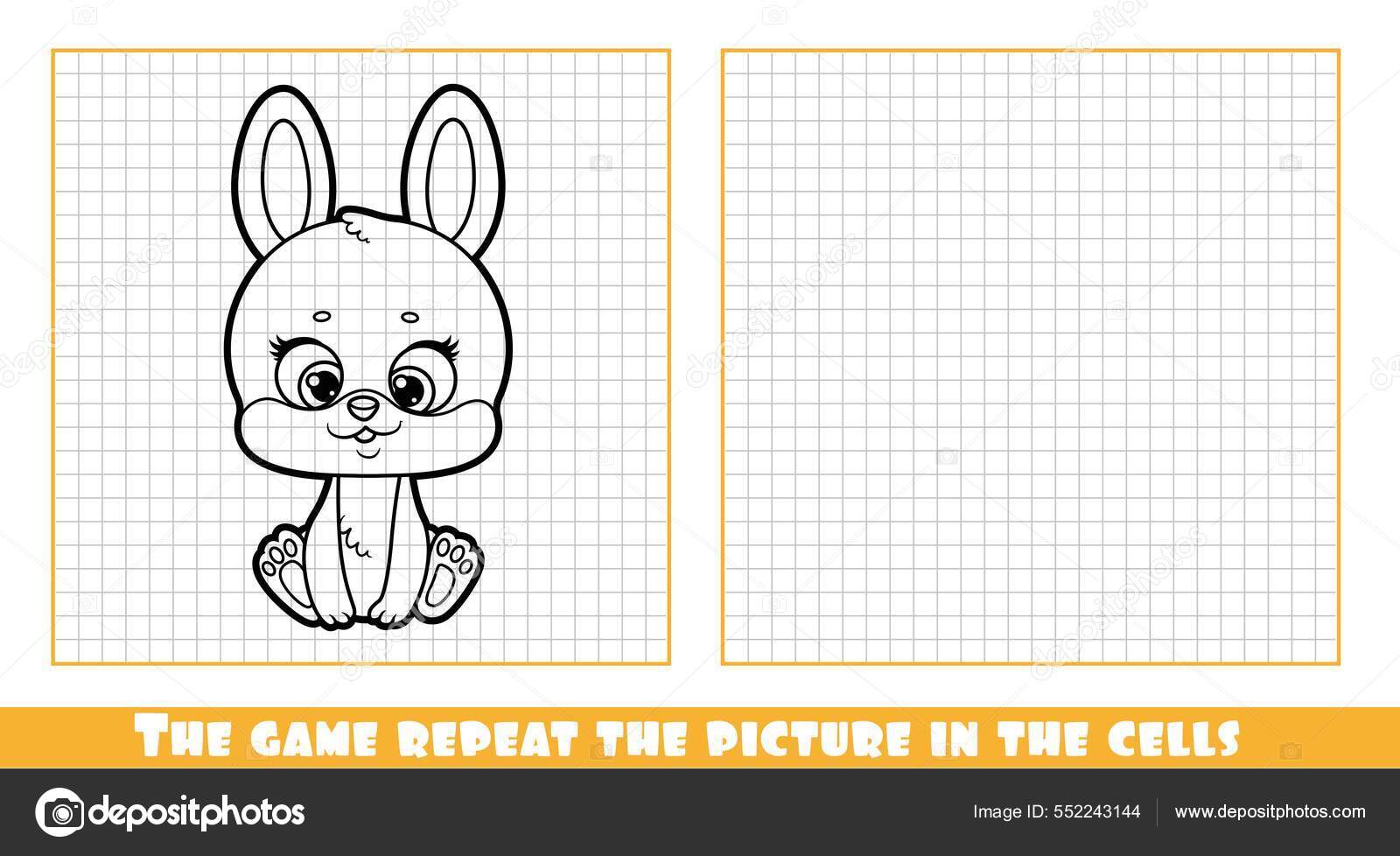 Cute Cartoon Baby Rabbit Game Repeat Picture Cells Stock Vector by ...