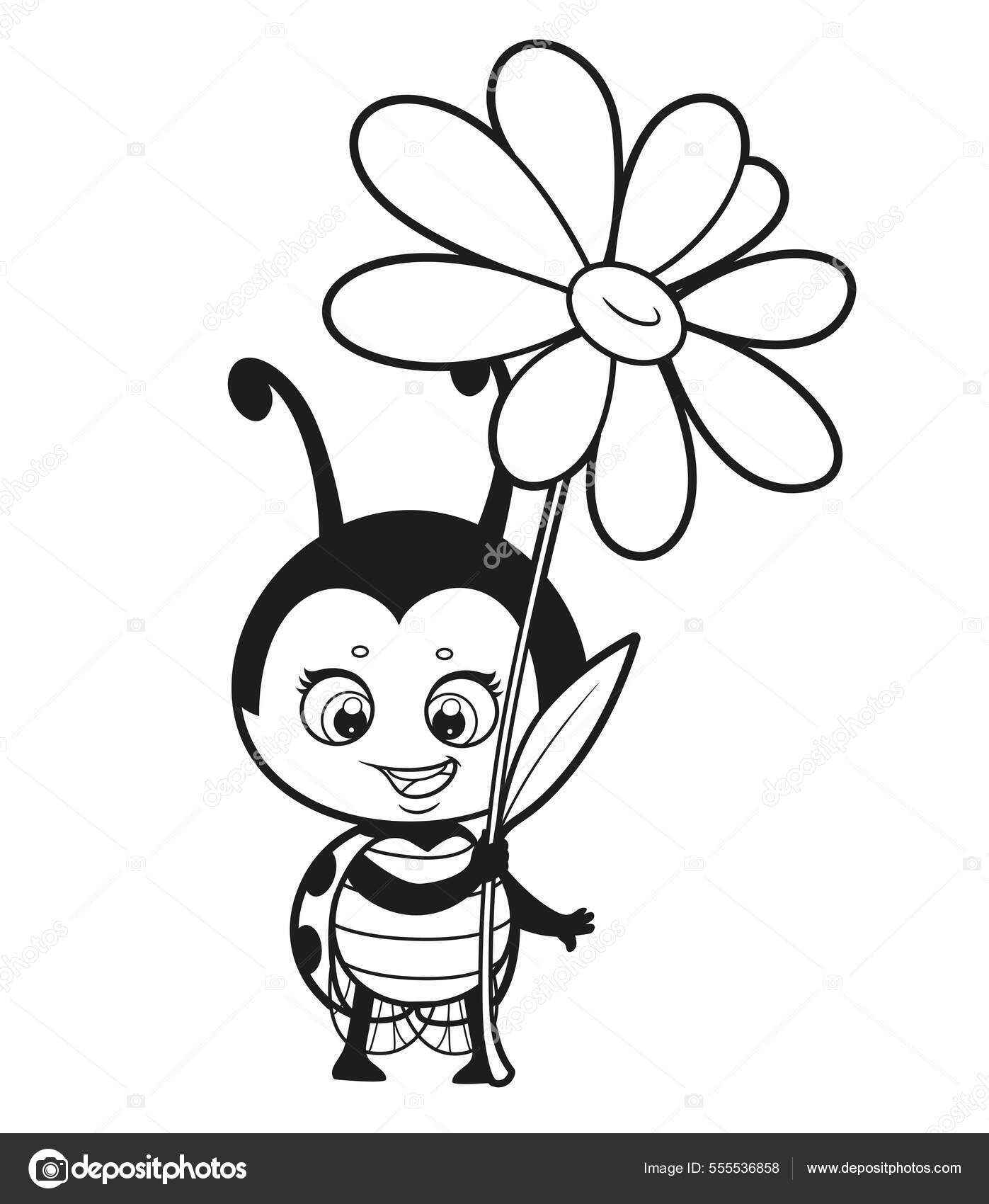 Cute Lady Bug Clip Art Black And White