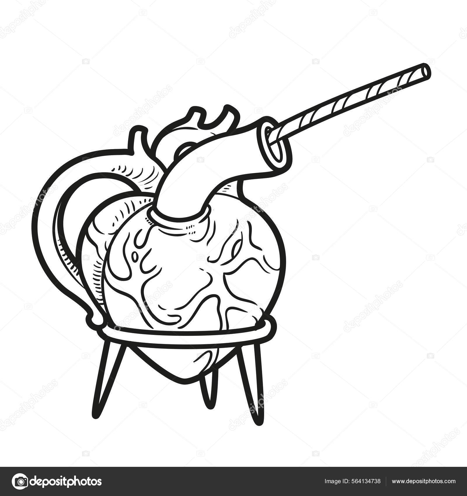 Cup With Straw Coloring Page