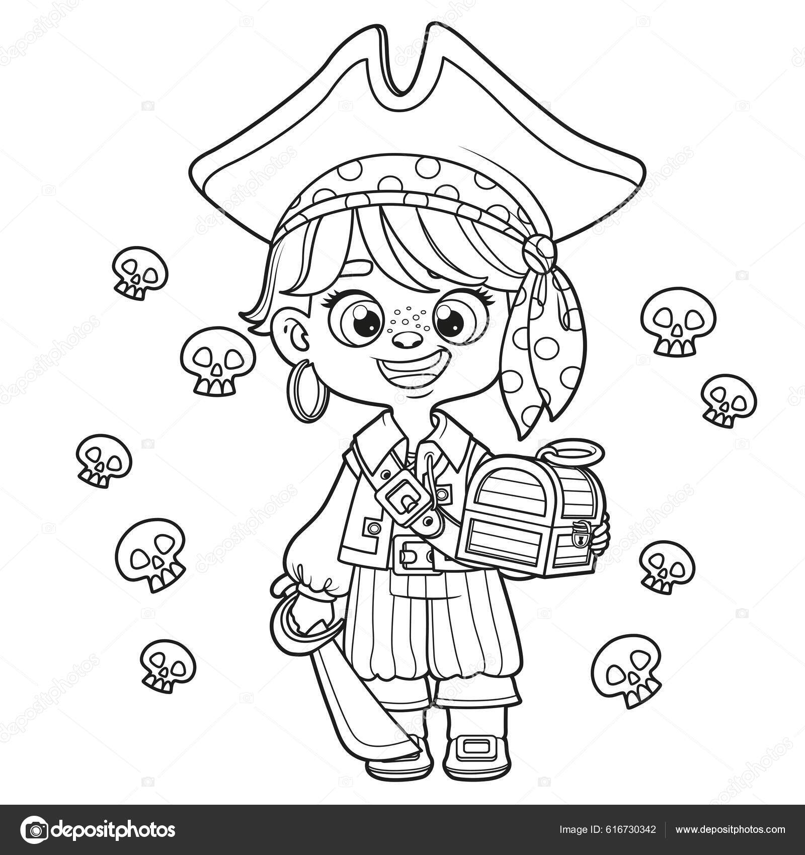 Cute Pirate Clipart Black And White