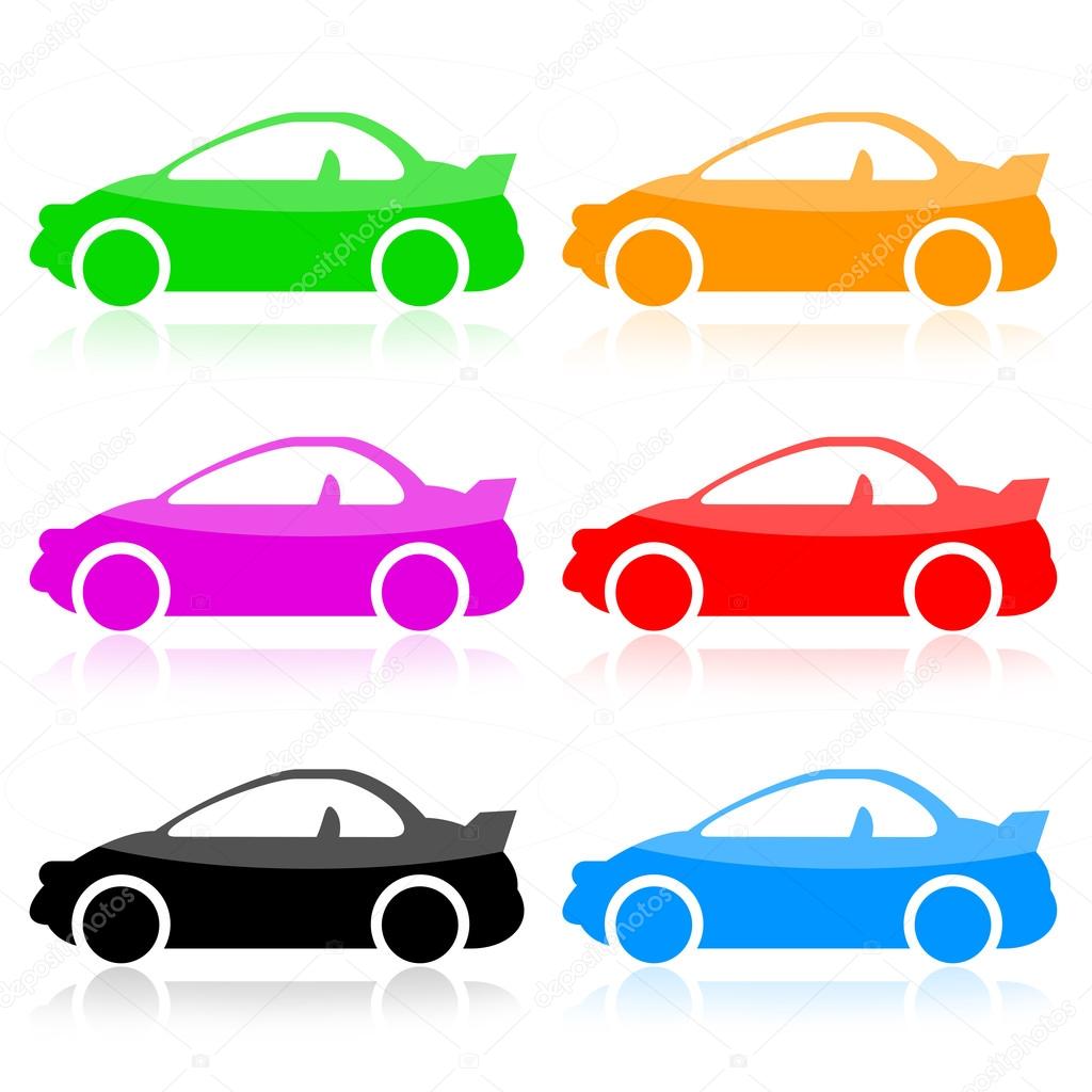 Colored sport cars set — Stock Photo © Skovoroda #21430149