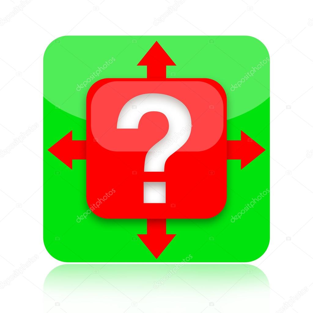 Question mark with different ways icon Stock Photo by ©Skovoroda 26050185