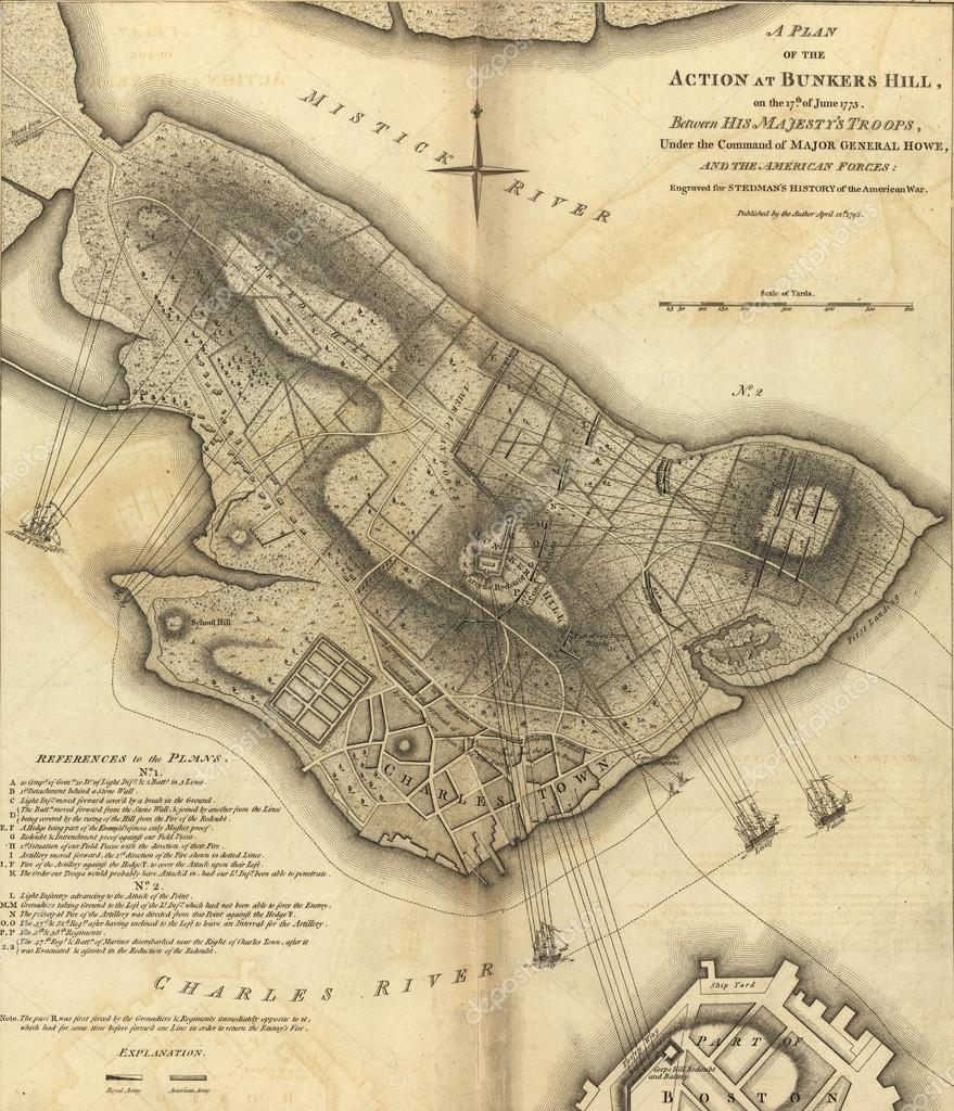 Map of the Battle of Bunker Hill, Stock Photo by ©cascoly 12741743