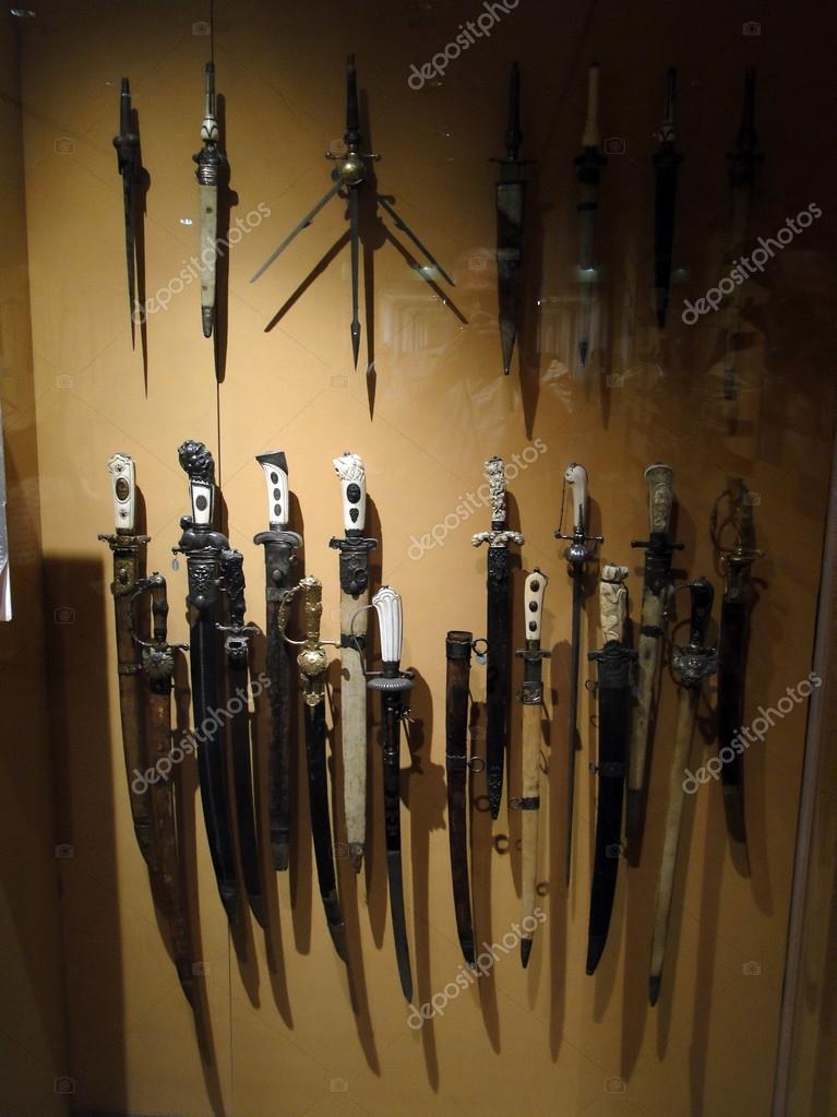 Daggers and short swords with intricate ivory inlay — Stock Photo ...