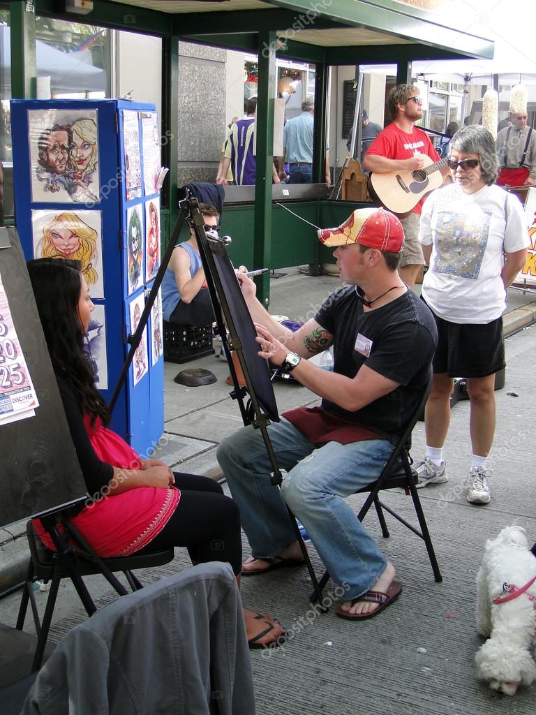 An artist does portraits Stock Photo by ©cascoly 37963395