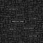 MEDICINE. Word collage on black background Stock Vector Image by ...