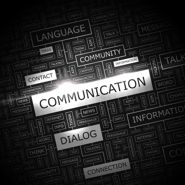 COMMUNICATION. Word collage on black background Stock Vector by ...