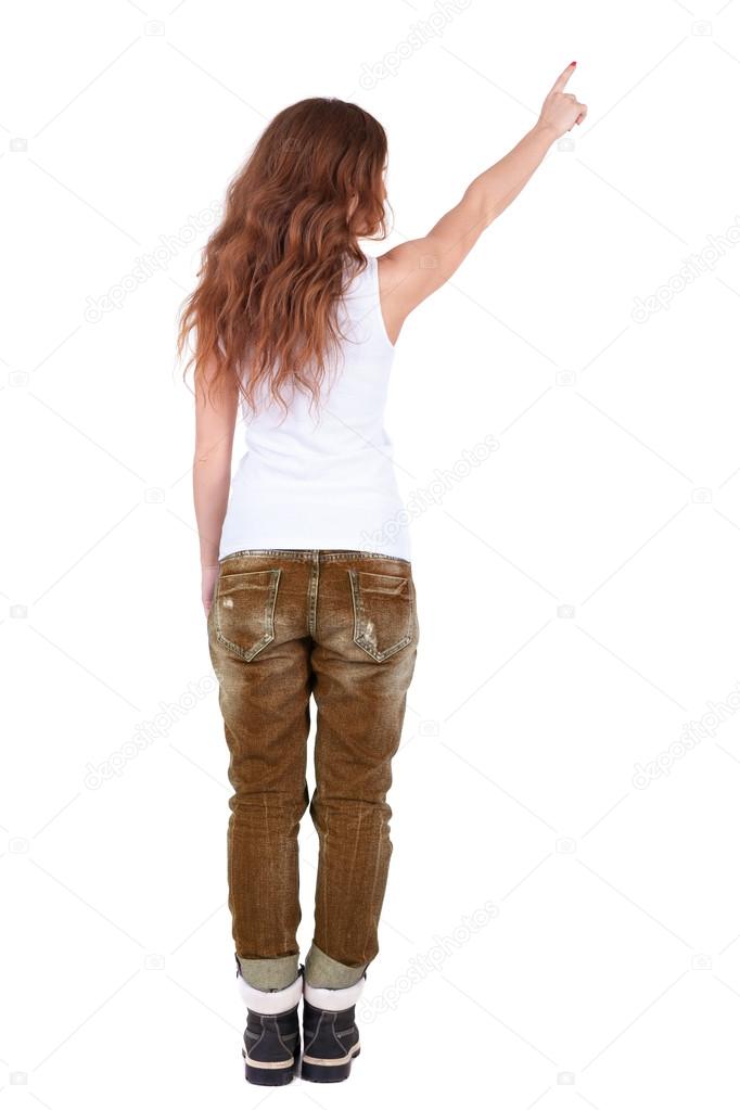 Back view of pointing woman Stock Photo by ©ghoststone 28200561