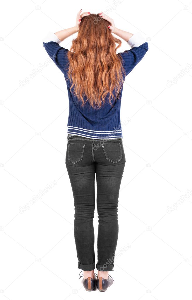 Back view of shocked woman Stock Photo by ©ghoststone 28202901