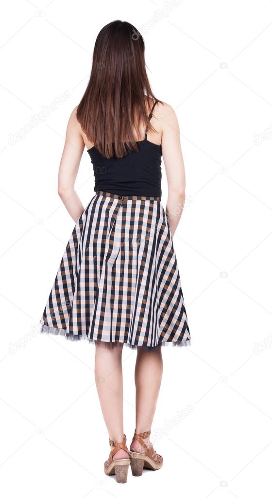 Back view of standing young beautiful woman. Stock Photo by ©ghoststone ...