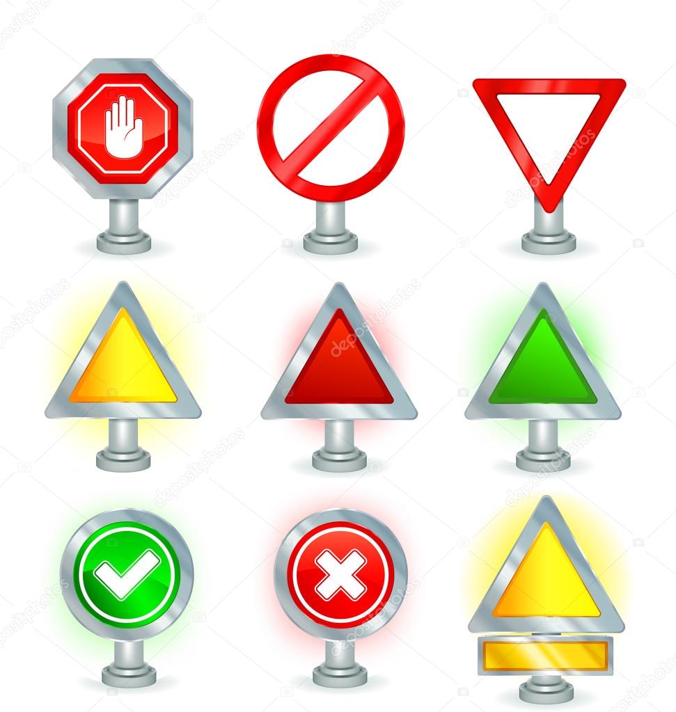 Set of warning signs. Stock Vector Image by ©barghest #42487799