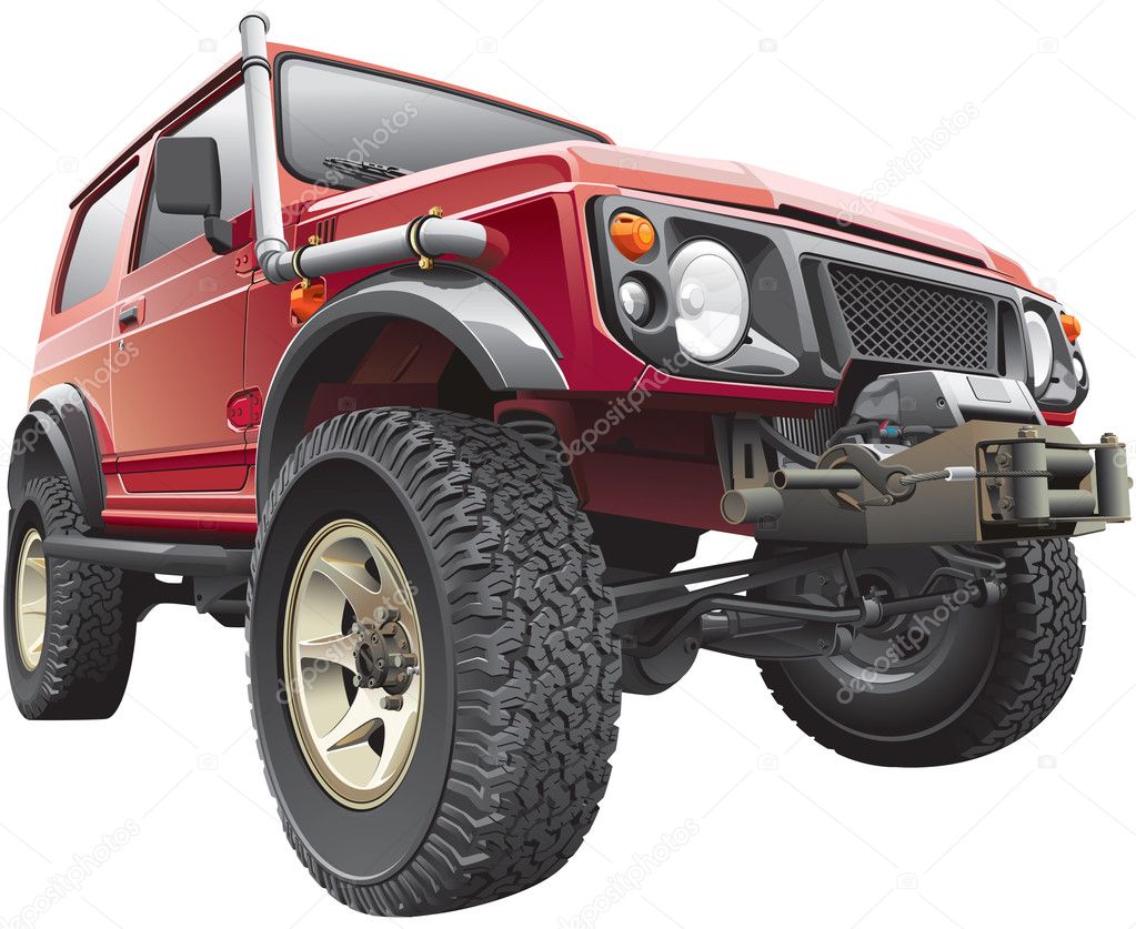 Red rally jeep Stock Vector Image by ©bussja #21346397