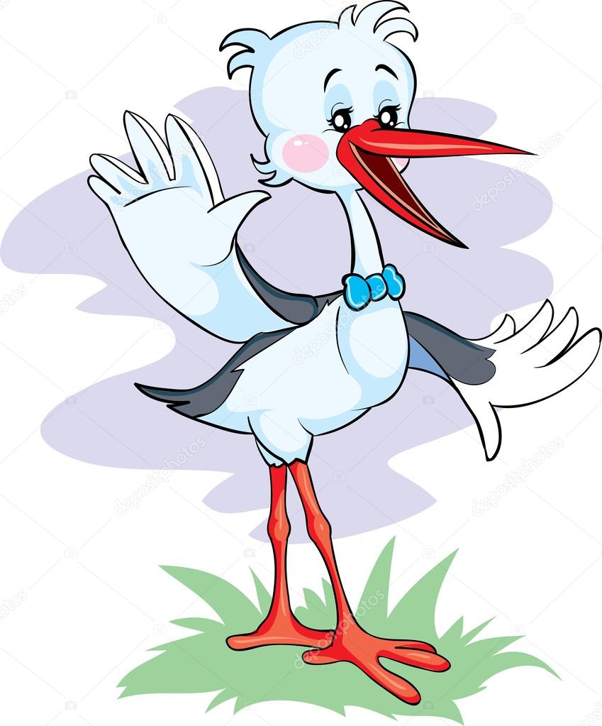 Bird painted stork — Stock Vector © Kopirin #33059619