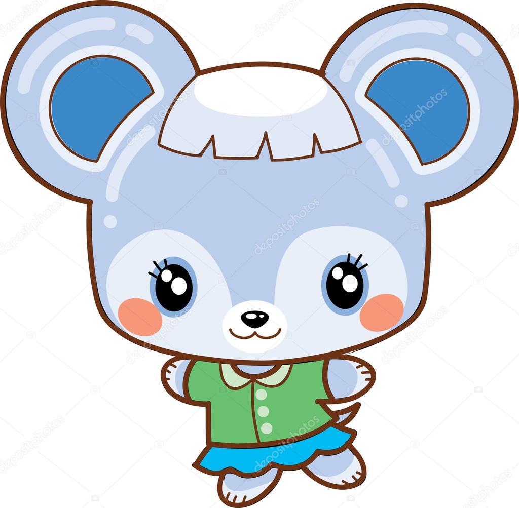 schattig muis in de stijl van kawaii — Stockvector © Kopirin #33059627