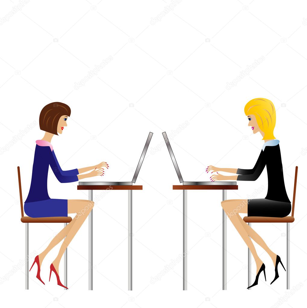 Two business woman work in office Stock Vector Image by ©Galina2703 ...